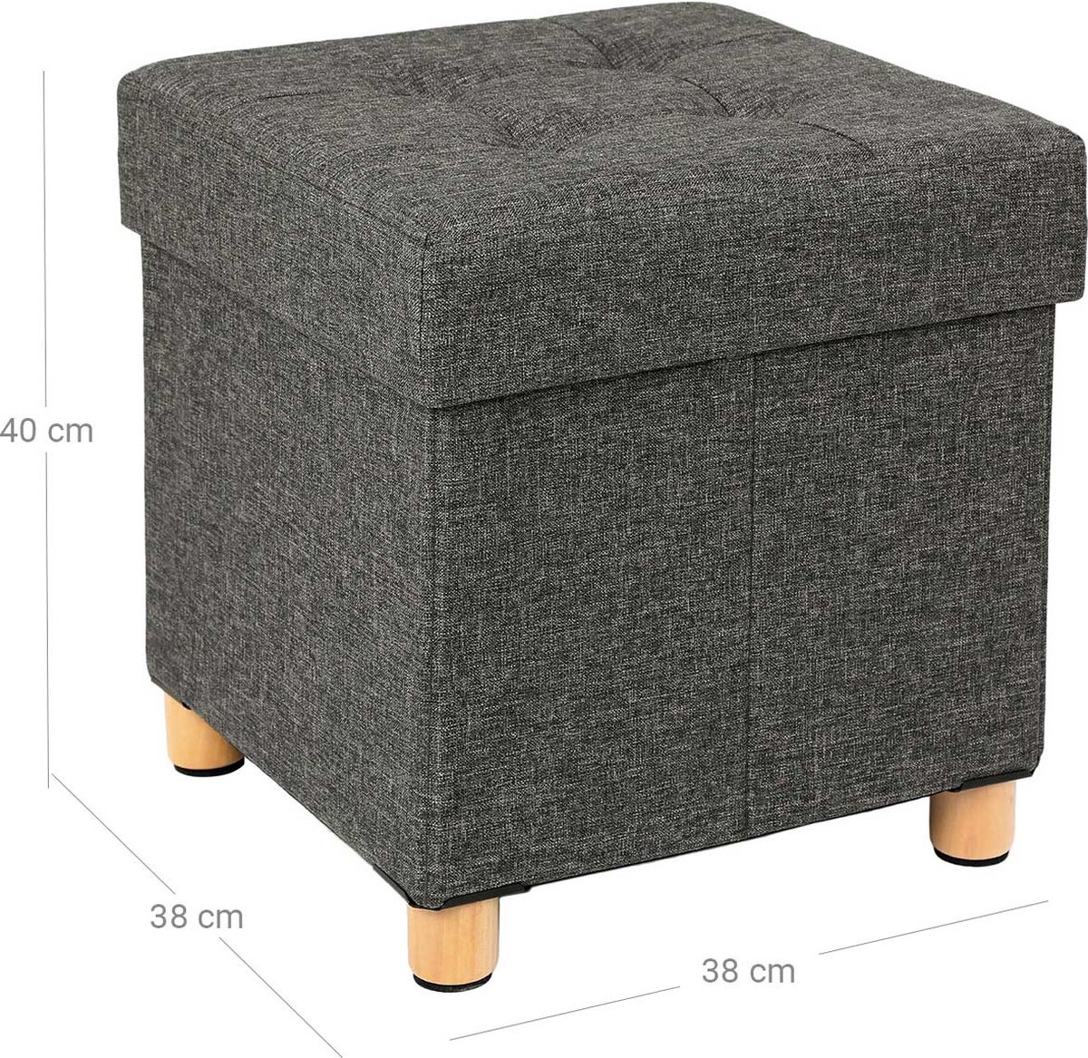 Zitkist - Poef - Voetenbank met opbergruimte - Met deksel - Houten ...