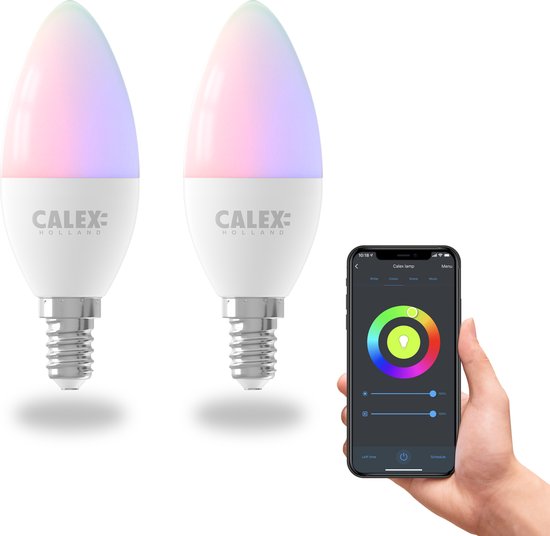 Calex Slimme Lamp - Set van 2 stuks - Wifi LED Verlichting - E14 - Smart Lichtbron -... | bol.com
