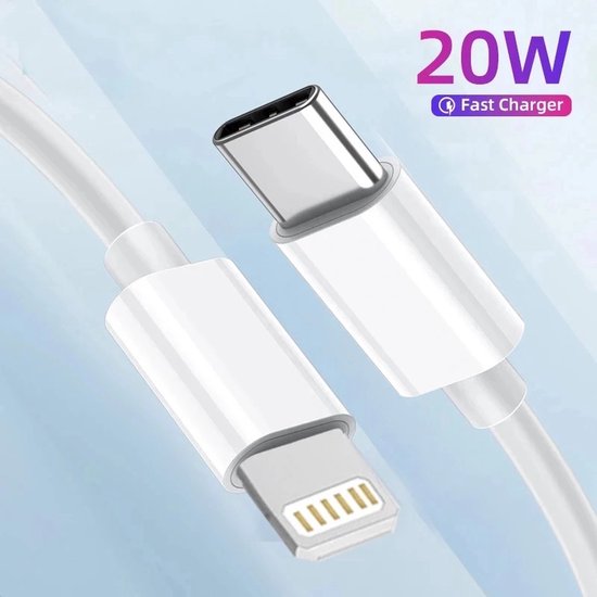 iPhone snellader kabel - USB-c naar lightning kabel - 200cm - snellader ...