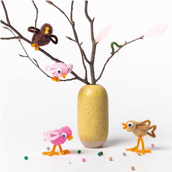 Knutselset Meisjes | Chenilledraad, Pompons, Wol, Harten Stickers ...