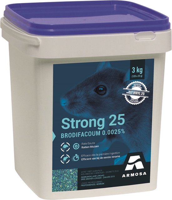 Strong 25 - 120 zakjes x 25 g - Krachtig professioneel ratten- en ...