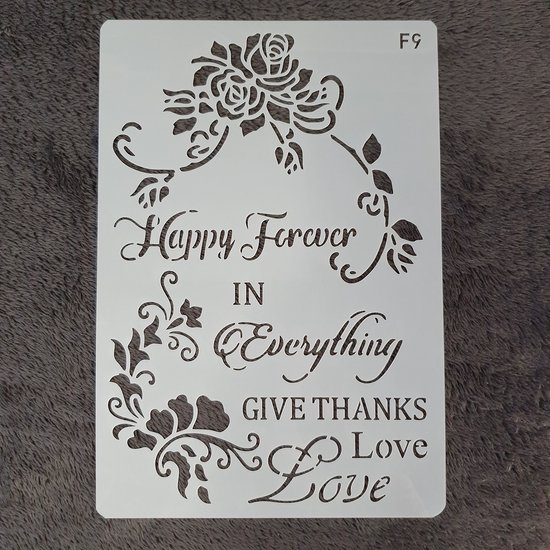 Happy forever, stencil, kaarten maken, scrapbooking, A5 formaat ...