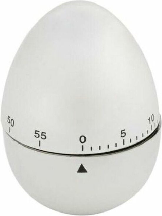Items Kookwekker - eierwekker - ei-vorm - 6 x 7 cm - zilver - analoge | bol