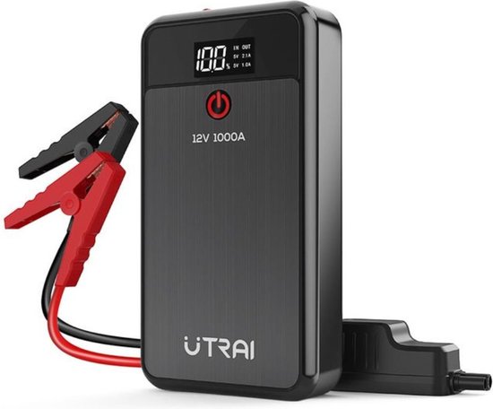 Utrai Jumpstarter | Jumpstarter voor auto | Draagbare oplader | 1000A 8000Mah | 12V... | bol