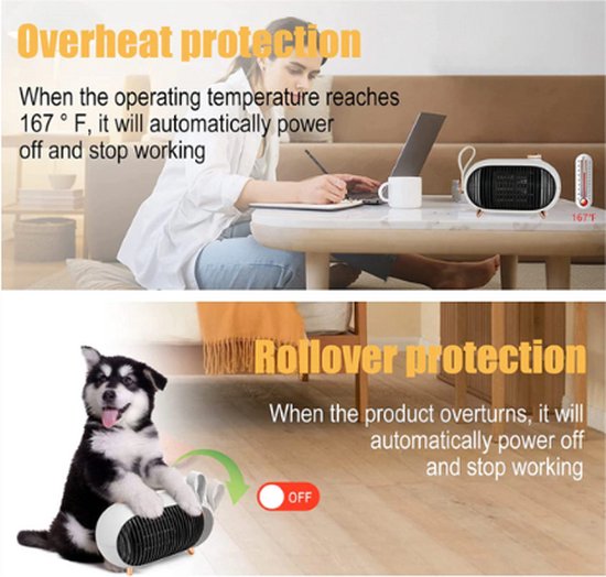 Draagbare-mini-verwarming/ventilator-wit | bol.com