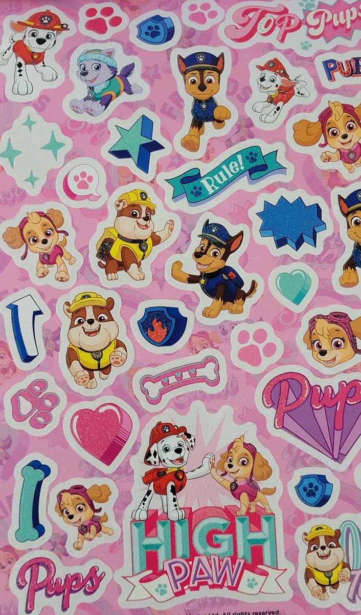 Paw Patrol Pups stickers - 6 stickervellen vol met stickers van Skye ...