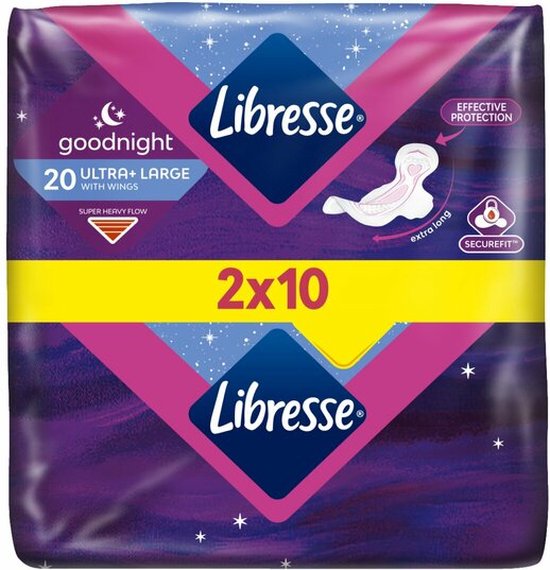 Libresse Ultra Night Wing Maandverband Duo Pack 2 x 10 stuks | bol