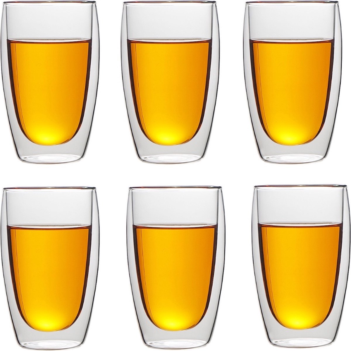 7Style Collection - Theeglazen - Dubbelwandige glazen - 350 ml - 6 ...