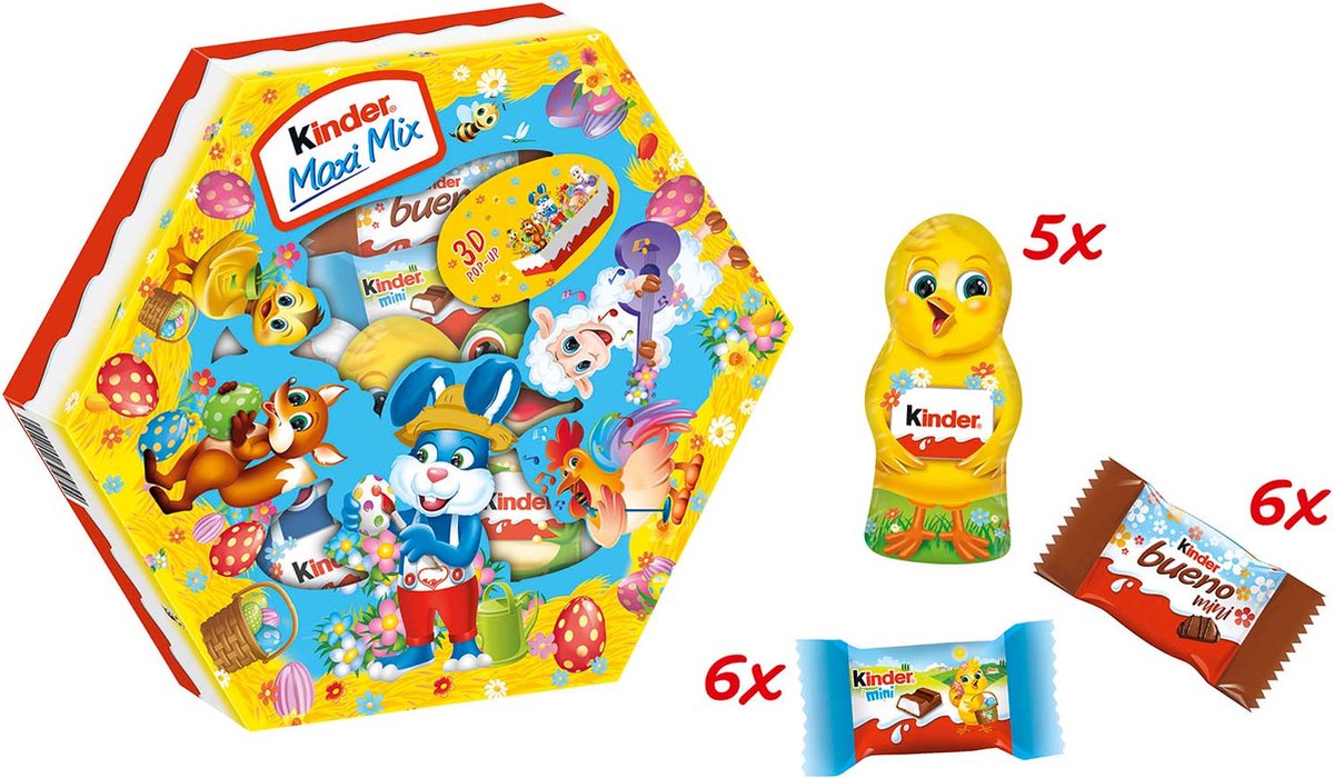 Kinder Maxi Mix - 3D popup Paaseditie - 15st/143g | bol.com