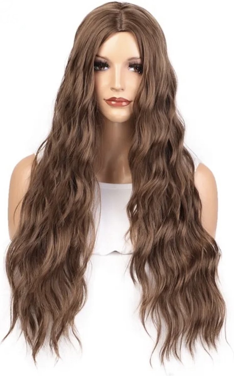 Chula Lifestyle - Carnaval - Pruik - Donker Bruin - Lang - Golvend ...