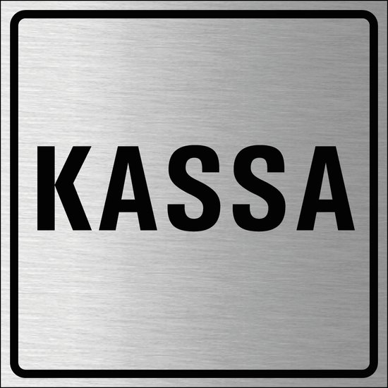 Kassa bordje, geborsteld aluminium 200 x 200 mm | bol