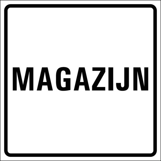 Magazijn sticker, wit zwart 150 x 150 mm | bol.com