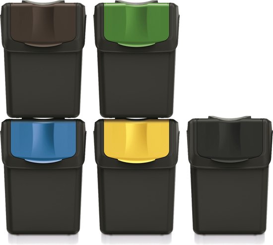 Prosperplast Keden SORTI BOX - Poubelle / Prullenbak set de 5x20L ...