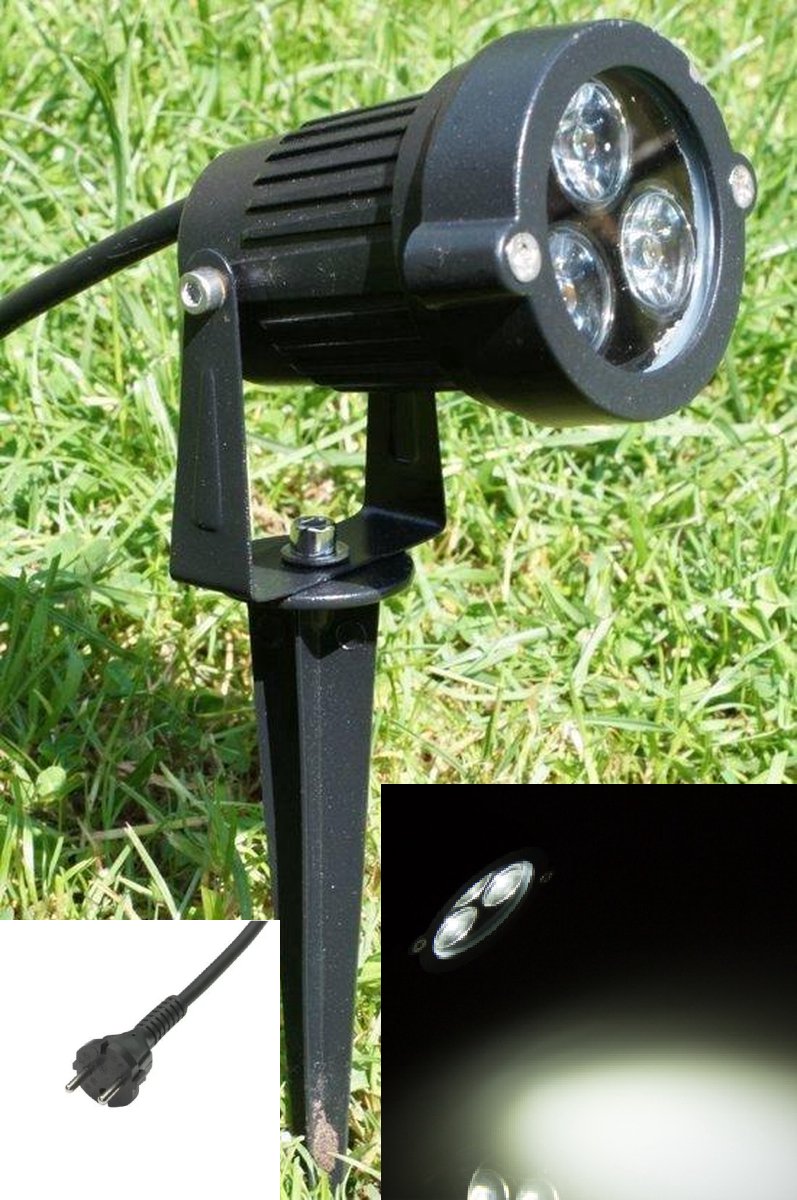 Prikspots zwart voor buiten IP65. Led buiten spot met wit licht. Zwarte ...