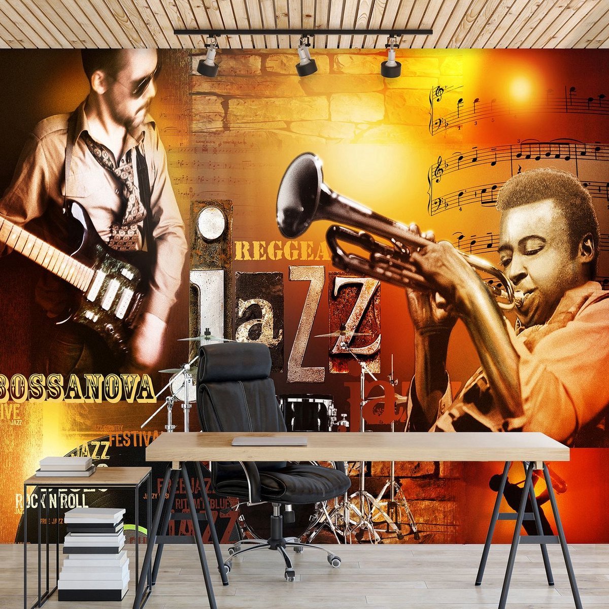 Fotobehang - Vlies Behang - Muziek - Horeca - 104 x 70,5 cm | bol.com