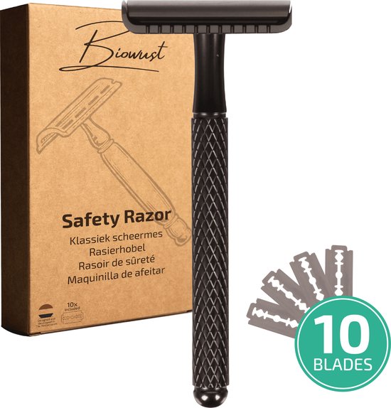 Biowust Safety Razor + 10 Scheermesjes - Voor Mannen & Vrouwen - Zero ...