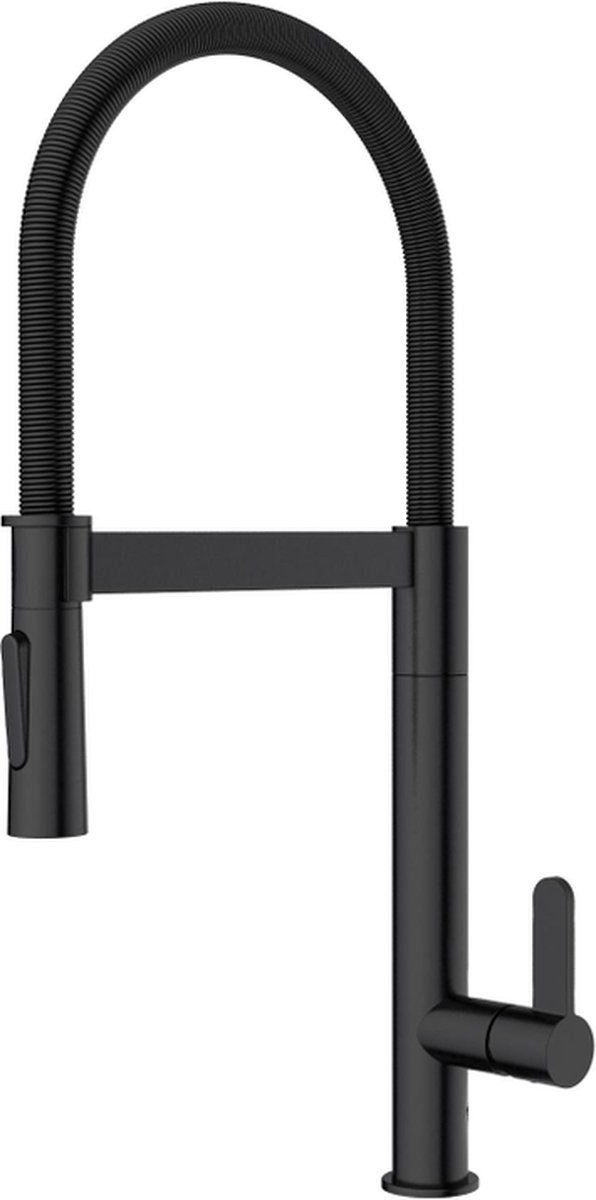 AquaVive Keukenmengkraan Volturno Met Uittrekbare Handdouche Zwart | bol.com