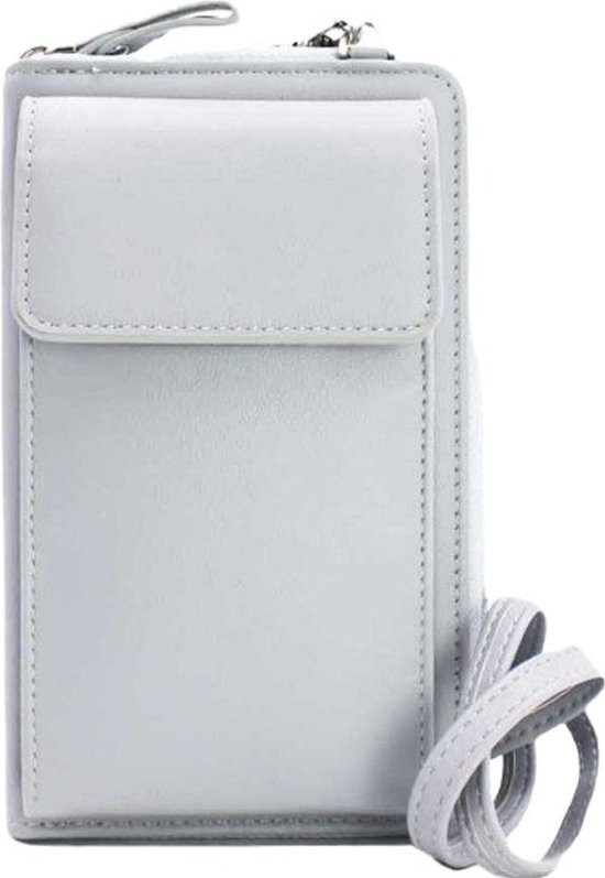 Grijze Portemonnee Met Telefoon Vak - Schoudertas - Crossbody tasjes ...