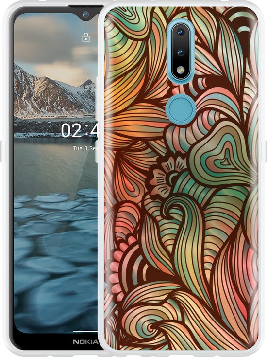 Hoesje geschikt voor Nokia 2.4 Abstract colorful | bol