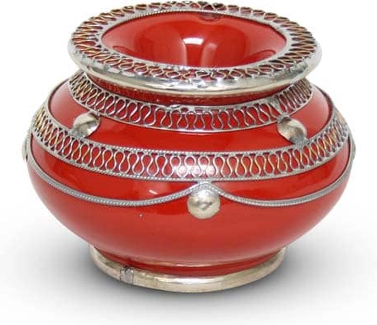 Marokkaanse Asbak met metaal Rood Ø 10 x 8,5cm | bol.com