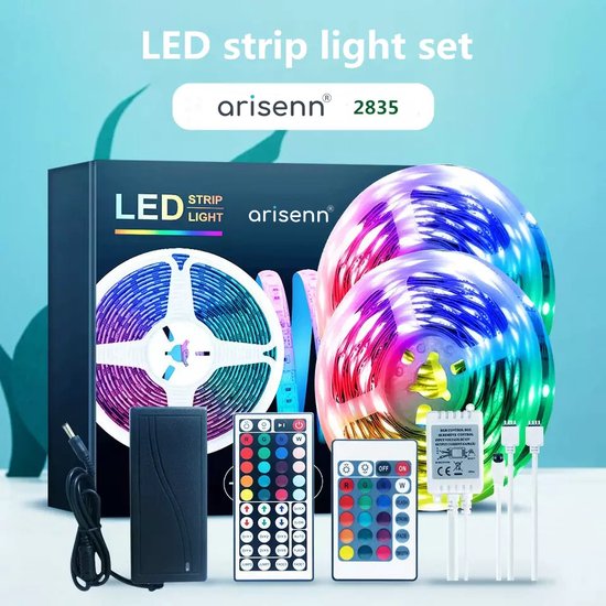 Arisenn® Led strip | 10 meter | 60 LEDs per meter | 44 keys ...