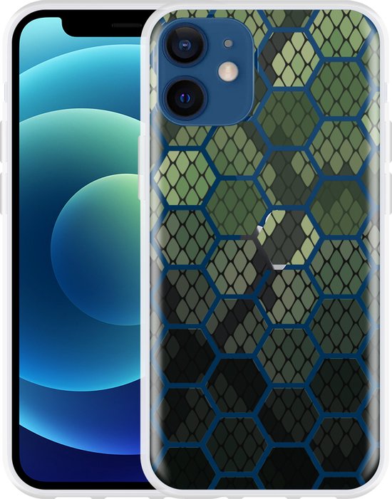 Apple iPhone 12 Mini Hoesje Snakeskin Honeycomb - Designed by Cazy | bol