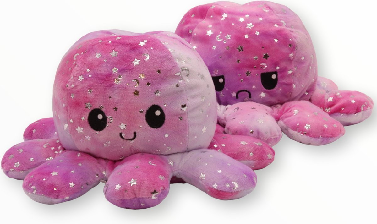Grote Mood Octopus Knuffel – XL 30cm - Emotie Knuffel Omkeerbaar ...