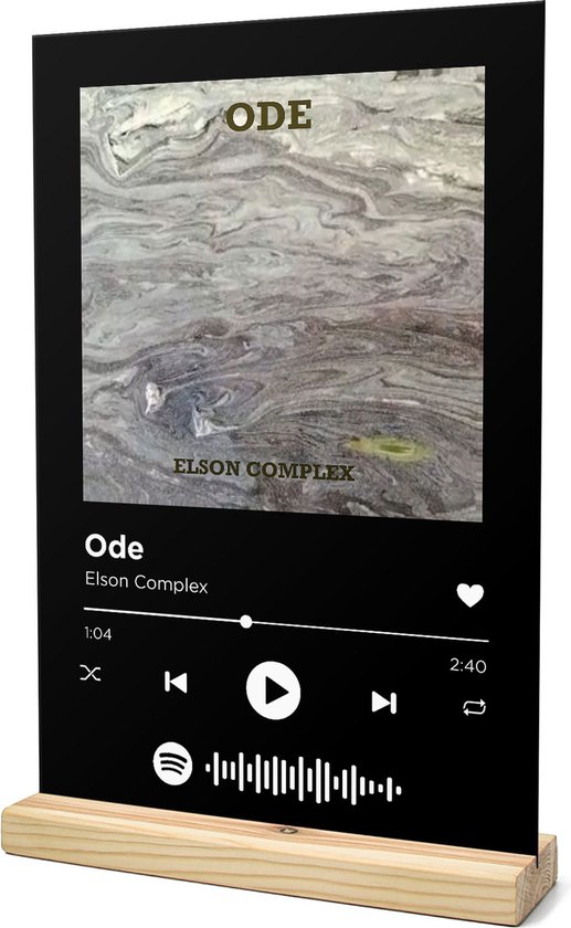 Songr Spotify Muziek Bordje - Ode - Elson Complex - 20x30 - Zwart ...
