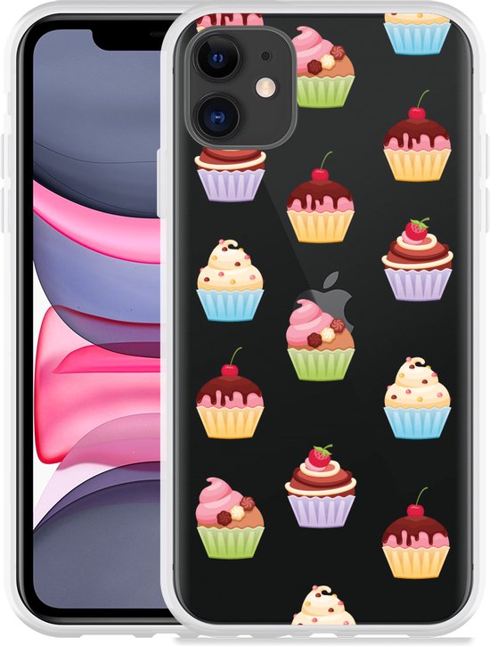 Geschikt voor Apple iPhone 11 Hoesje Cupcakes - Designed by Cazy | bol.com