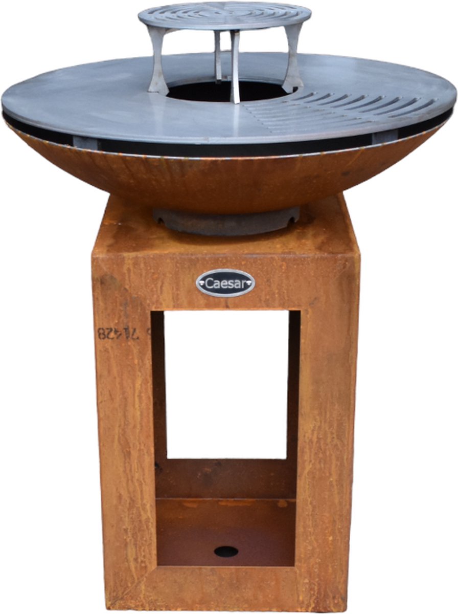 Caesar Basic Cortenstaal 80cm - Vuurschaal BBQ - Bakplaat BBQ - BBQ met bakplaat | bol.com