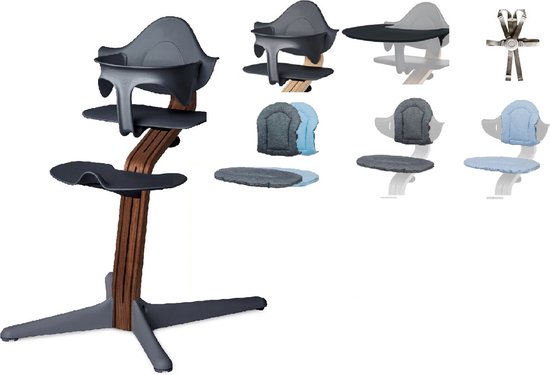 Stokke NOMI highchair Ideale set vanaf 6 maanden - Basis walnoot nature ...