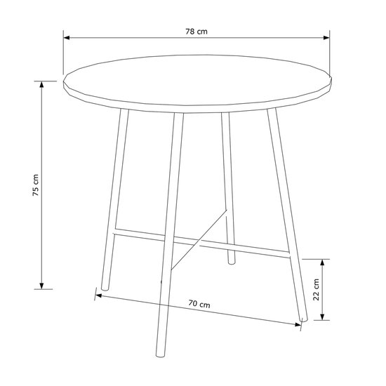 Table à manger Blanc - Marbre & Métal - ⌀ 78cm - Table à manger Jix ...