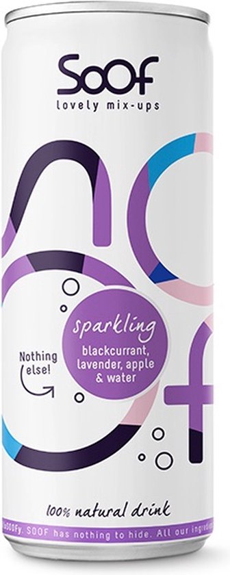 Soof Drinks - Frisdrank - Sparkling - Zwarte bes - Lavendel - Appel 12 ...