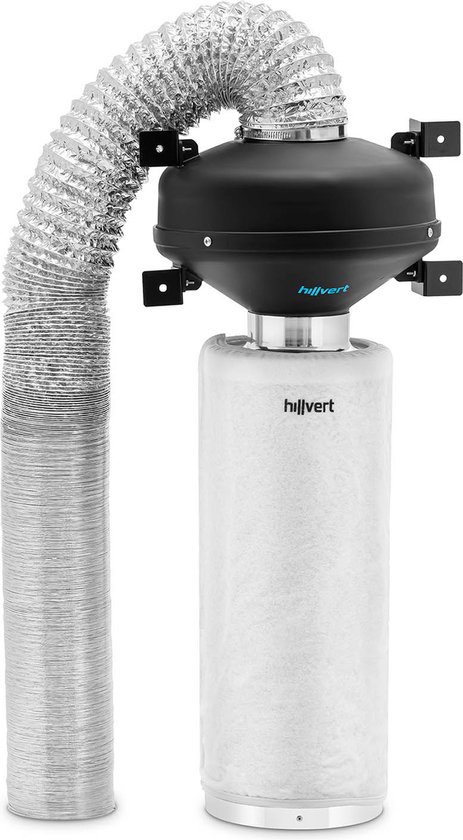 hillvert - Luchtafvoerset - 50 cm actief koolfilter / pijpventilator ...