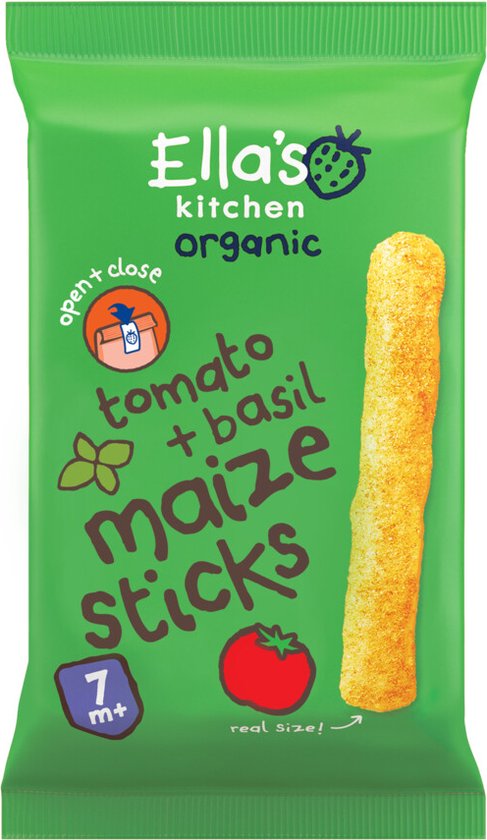 Ella's Kitchen Maize Sticks 7+ m Tomaat Basilicum - 5 x 16 gr ...