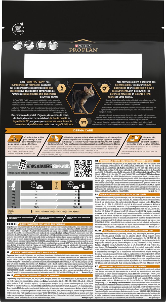 Pro Plan Elegant Adult Derma Care - Katten Droogvoer - Zalm - 1,5 kg ...