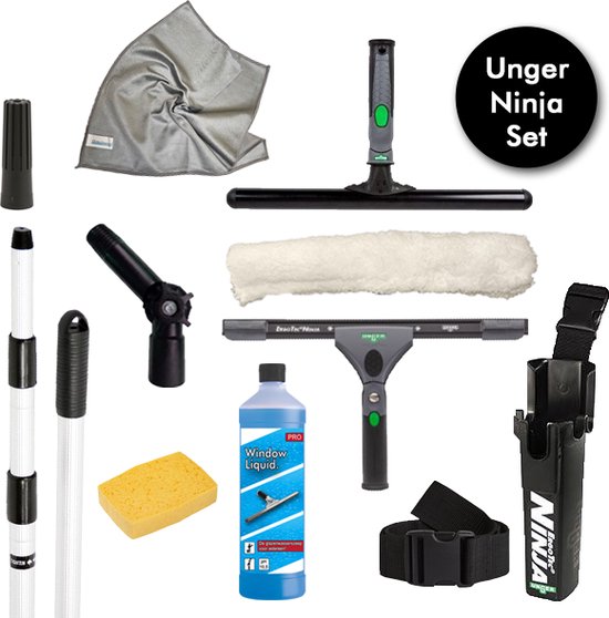 Unger NINJA All-IN-ONE Professionele Glasreinigingsset - Telescoopsteel ...