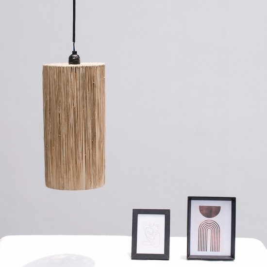 Raffia tube lamp medium 35 x25 cm (zonder snoer / zonder fitting) | bol