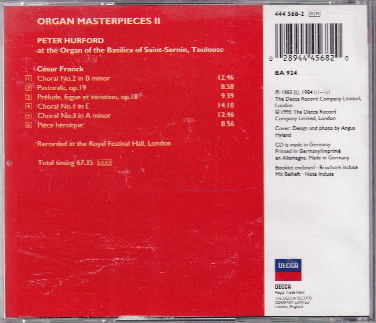 Organ Masterpieces II - Peter Hurford bespeelt het orgel van de Saint ...