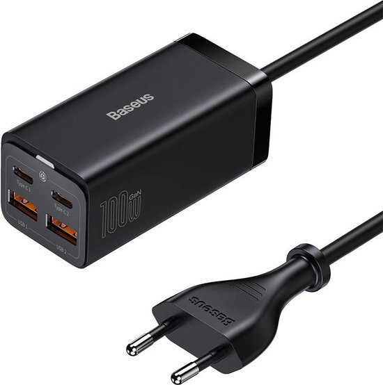 Baseus 100W 4 in 1 Oplader met USB C en USB A Aansluiting Inclusief ...