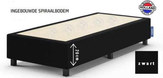 Omra - Hotel Boxspring - Harde onderstel - 90x200cm - Zwarte stof ...
