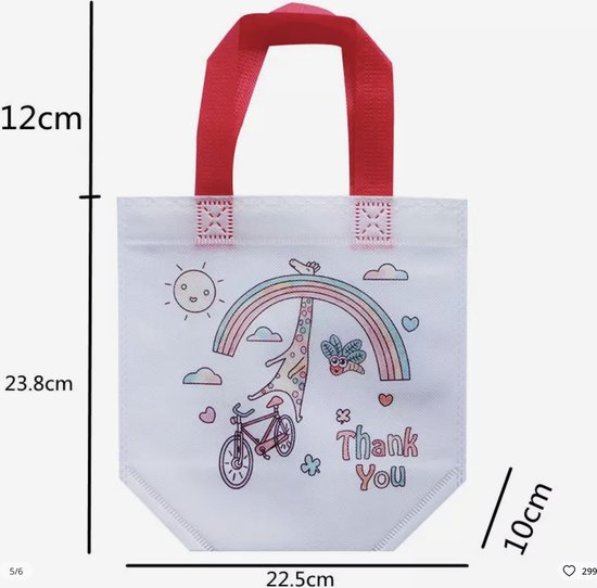 Inkleurbare tas - Set van 3 - Inclusief pak met 6 Kleuren stiften ...