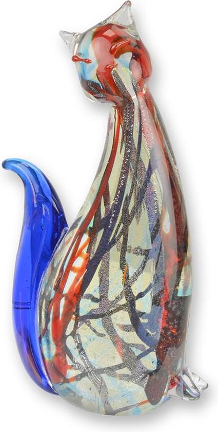 Glazen beeld - Kat - Murano stijl - 24,4 cm hoog | bol.com