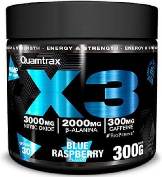 X3 Pre-Workout 30servings Blue Raspberry | bol