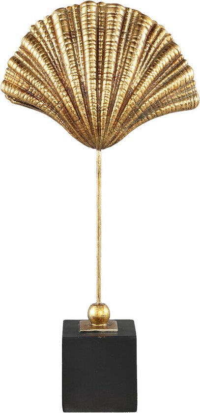 Ptmd Myro gouden schelp op zwart voet - schelp op standaard - hoogte 40 ...