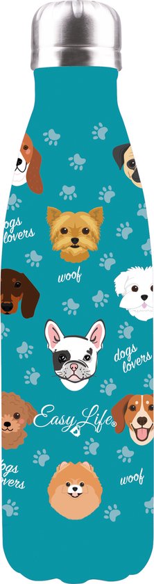 EasyLife Thermosfles Roestvrij Staal Drinkfles 500ML DOG | bol