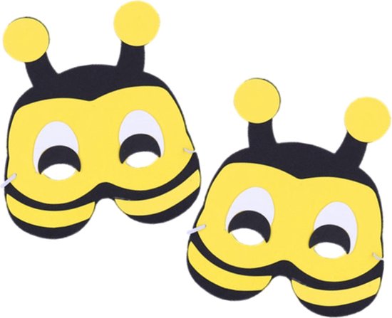 Verkleedmasker Bijen - Kinder foam masker - Bijen - Met elastiek aan de ...