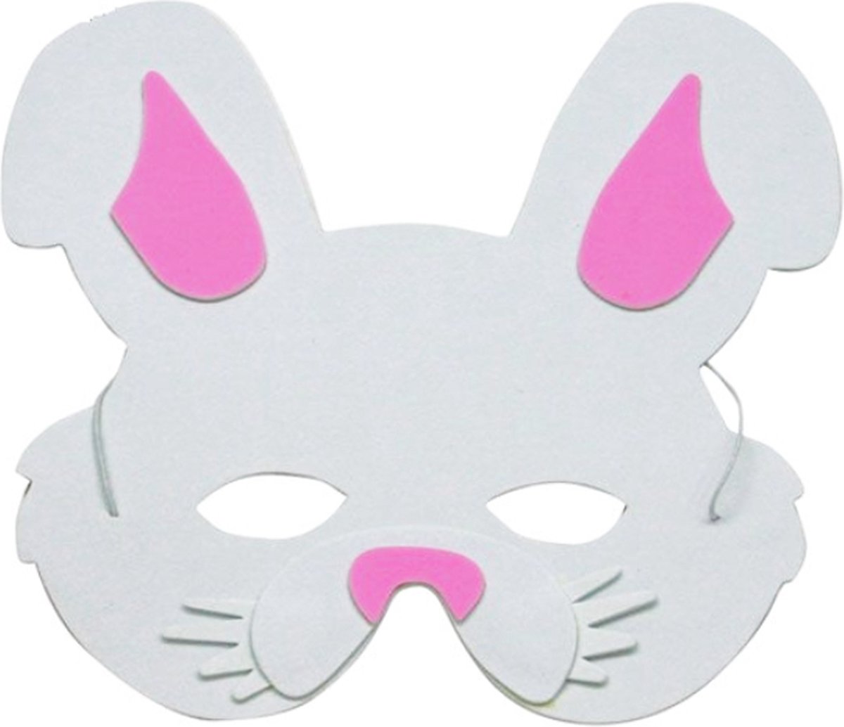 Verkleedmasker Konijnen - Kinder foam masker - Konijn - Met elastiek ...