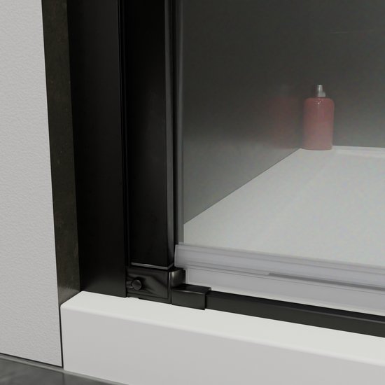 Luca Varess Kuresa douche pendeldeur 90 x 200 cm helder glas mat zwart ...