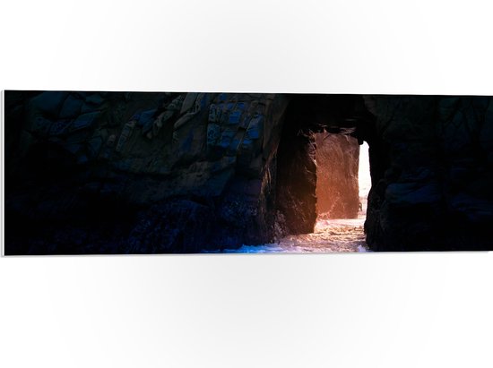 WallClassics - PVC Schuimplaat- Deur in de Bergen naar Zee - 90x30 cm ...